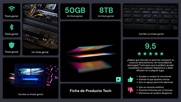 Ficha de producto tech | Plantillas de Genially